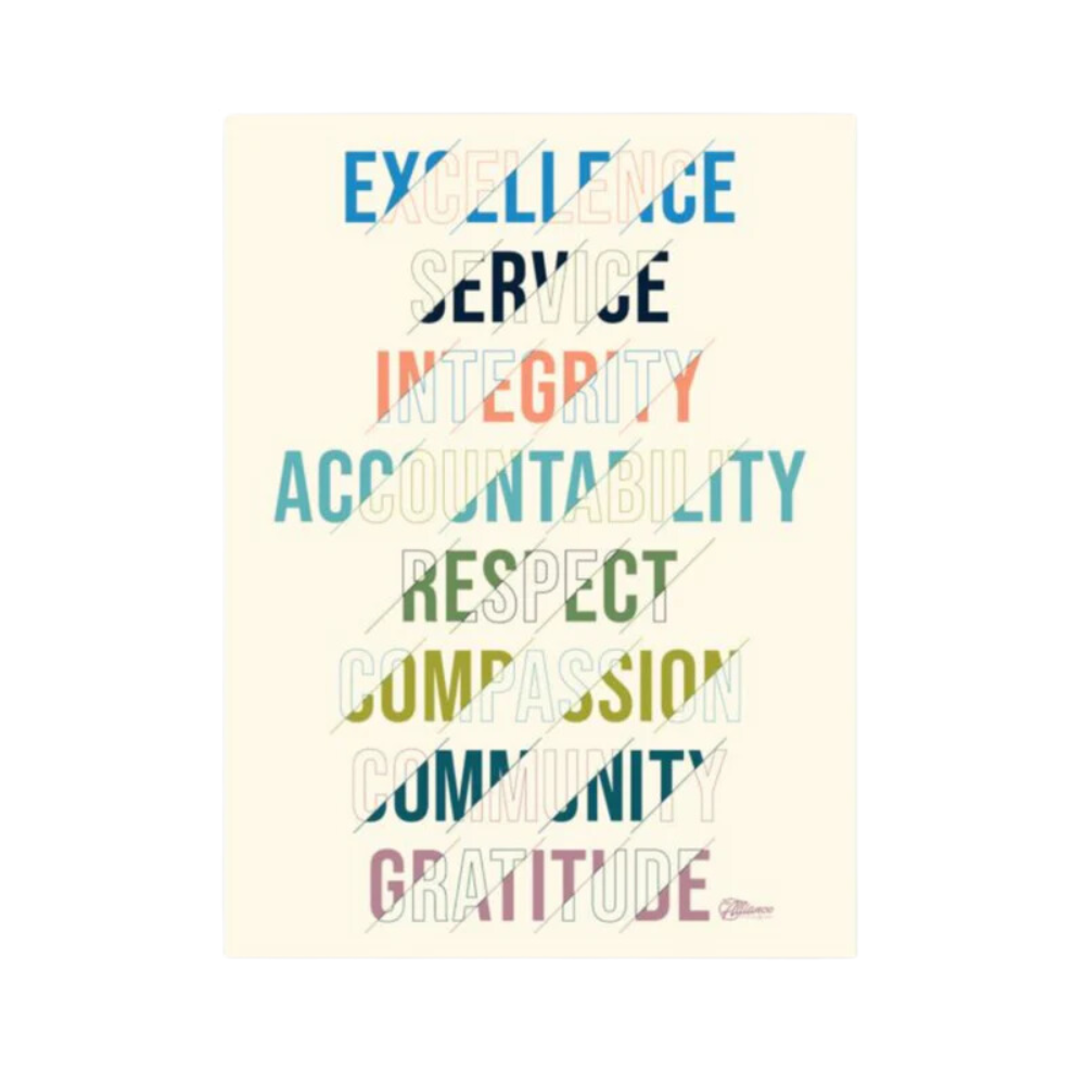 8 Values Sticker – The Alliance Store